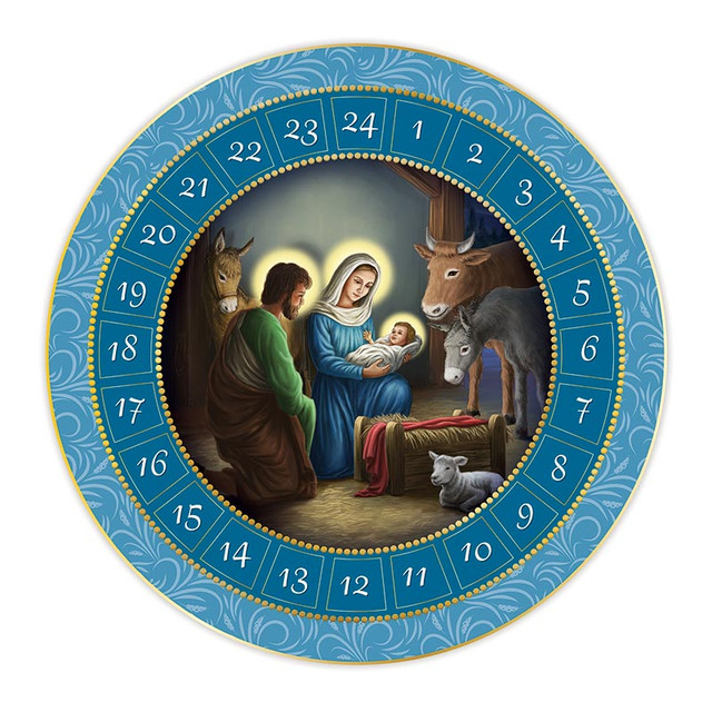 Round Advent Calendar - Starlight Nativity - 12/pk - Living Grace