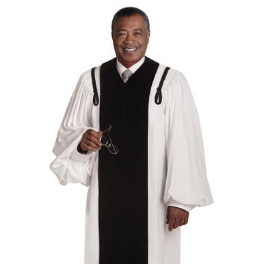 Velvet Geneva Pulpit Robe - White - [Consumer]Living Grace