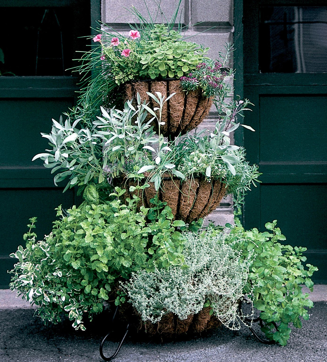 Three Tiered Planter with Coco Liner - Garden Artisans LLC