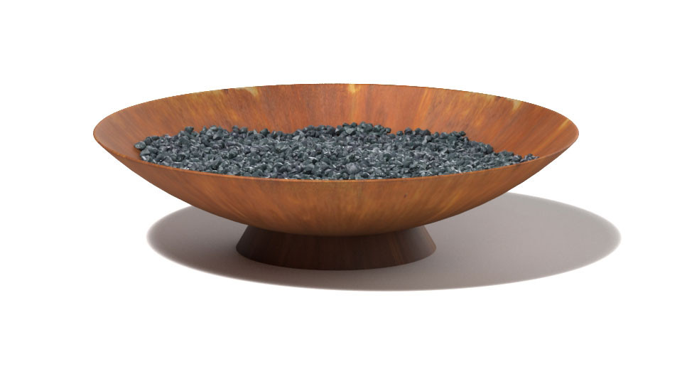 47" Diameter Fire Dish - steel and Cor-Ten steel