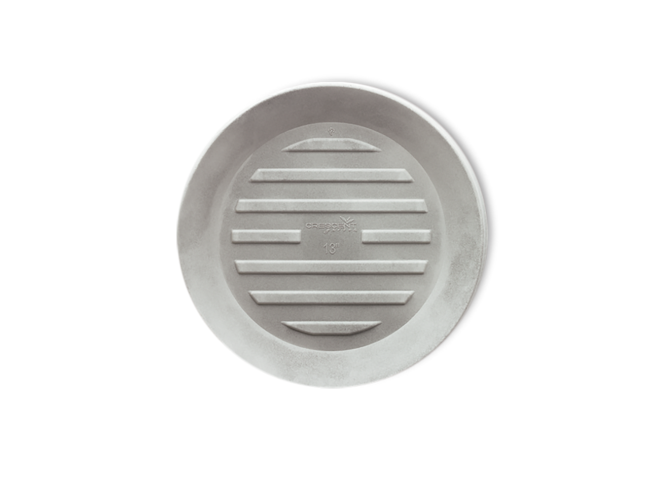 15" Crescent Round Saucer Weathered Concrete