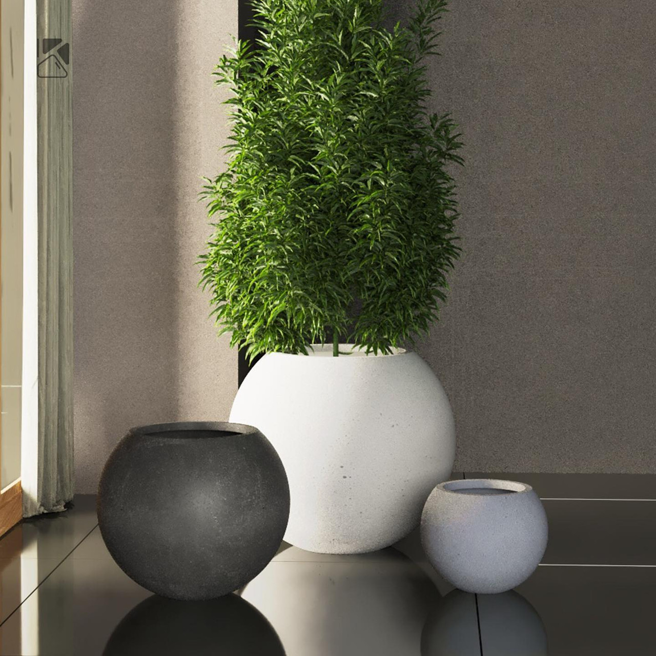 Artemis Round Fiberstone Planter 3 sizes 8 colors