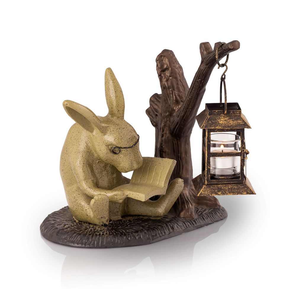 Book Lover Rabbit Statue - Garden Artisans LLC