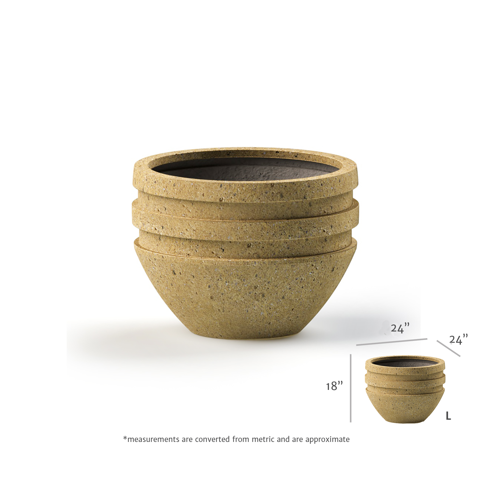 Vesta Round Fiberstone Planter