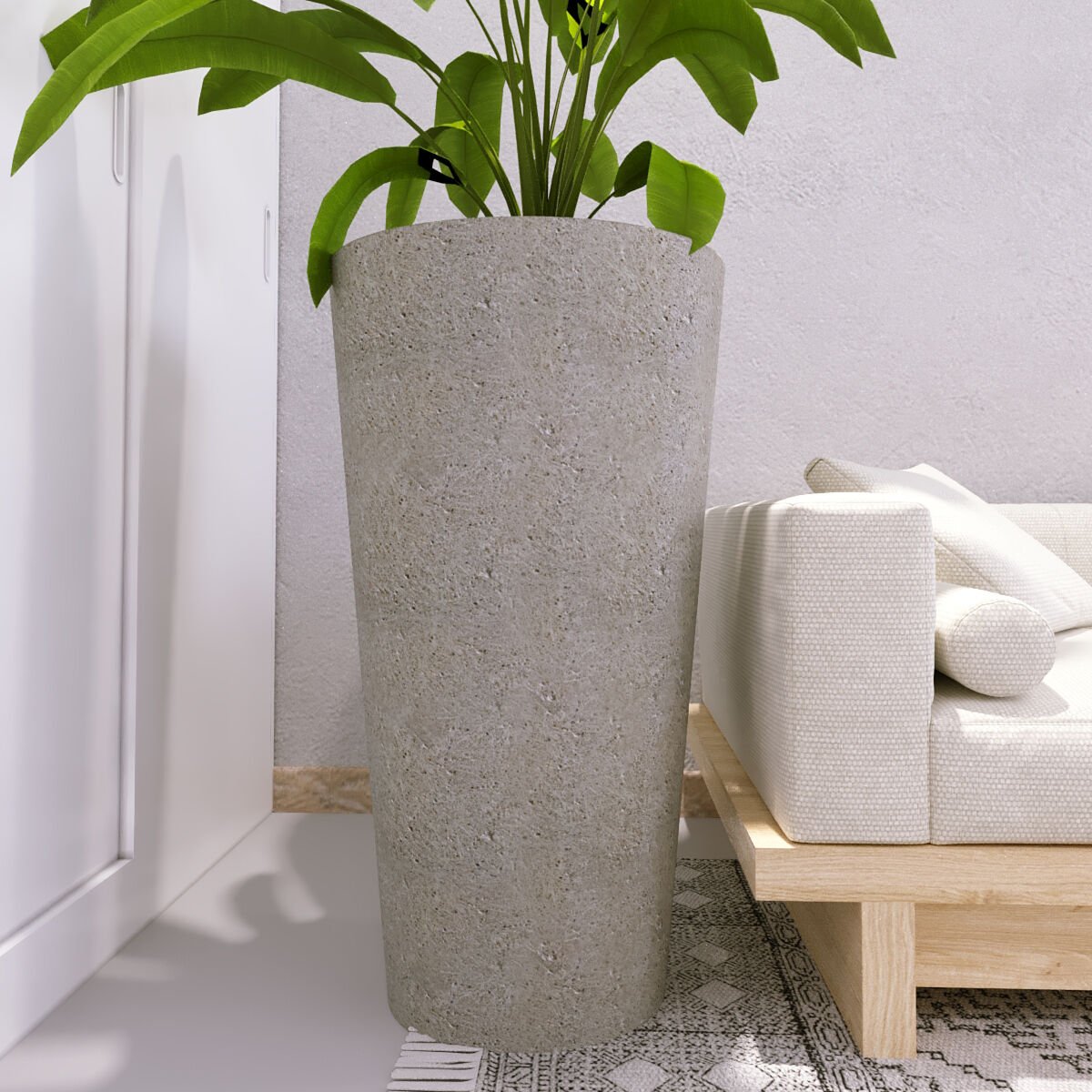 Aure Tall Fiberstone Planter 3 sizes 8 colors
