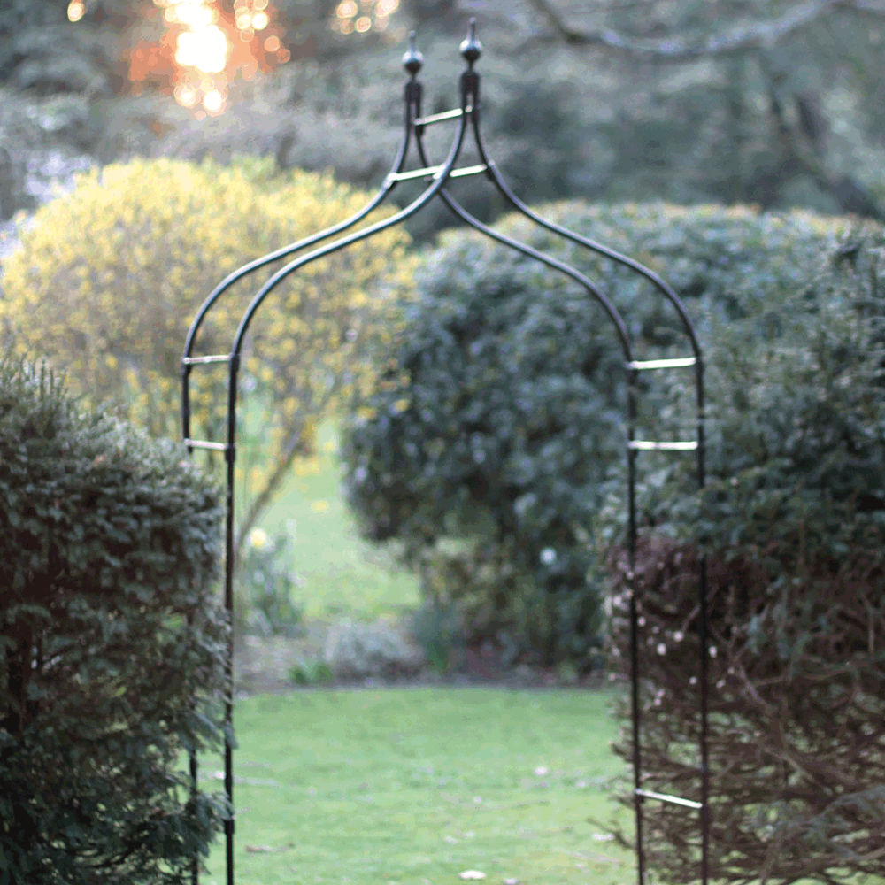 Gothic Metal Garden Arch Gardman Rose Garden Arches, Black, 90"H, Pack
