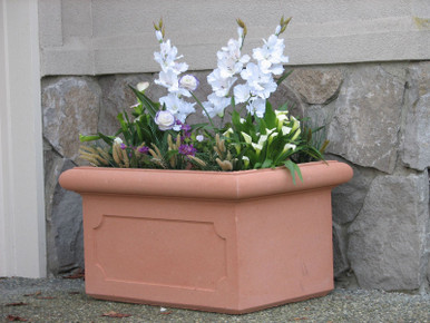 Paneled Chelsea Cast Stone Trough Planters 32 & 54in Outdoor