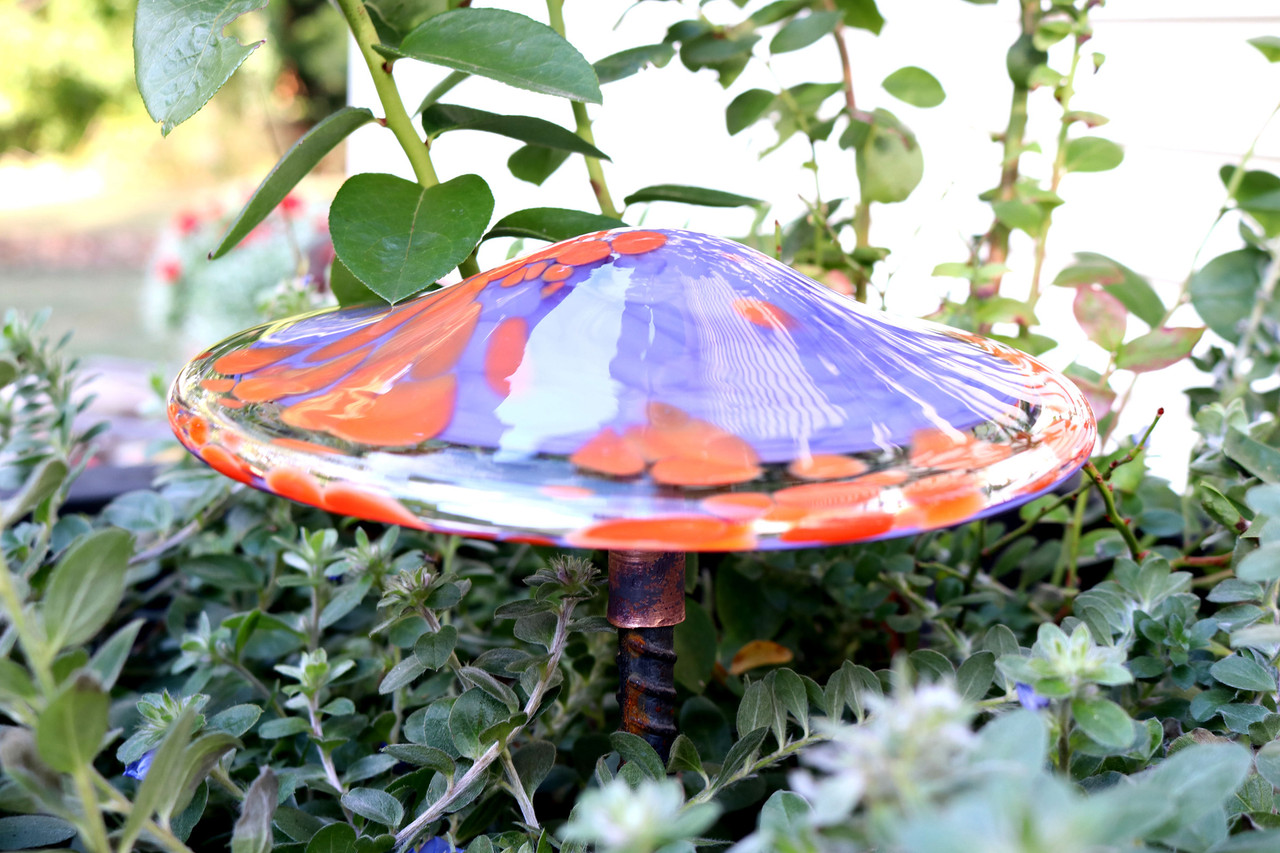 Handblown Glass Mushroom - Decorative Garden Stake - Made in USA | eBay