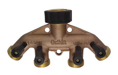Brass 4 Way Hose Splitter - DripWorks