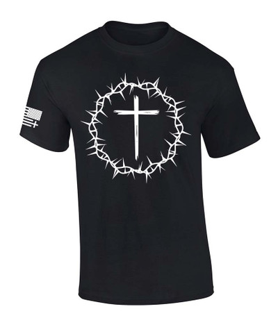 Trenz Shirt Company Mens Christian Tshirt Cross Within Crown of Thorns ...