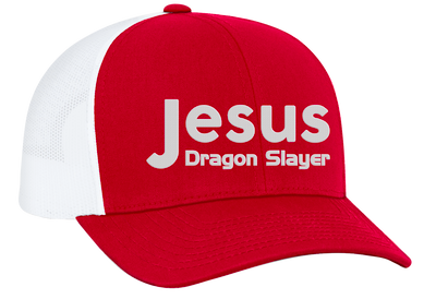 Men's Christian Jesus Dragon Slayer Mesh Back Trucker Cap ...