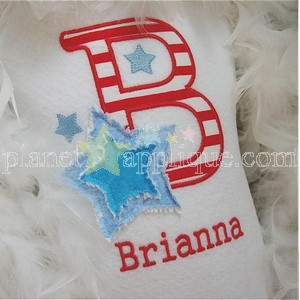 Star Studded Alphabet Embroidery Machine Design