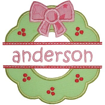 Wreath Name Plate Embroidery Machine Design