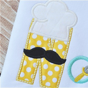 Pizza Chef Alpha Embroidery Machine Design