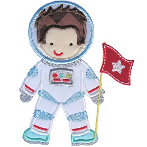 Astronaut Boy Applique Embroidery Machine Design