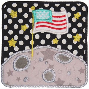 Moon Patch Applique Embroidery Machine Design