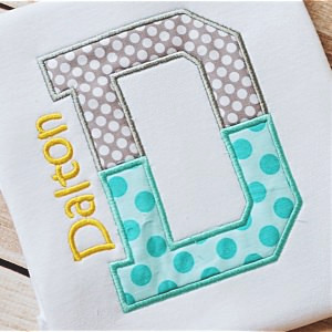 Team Applique Alphabet Embroidery Machine Design