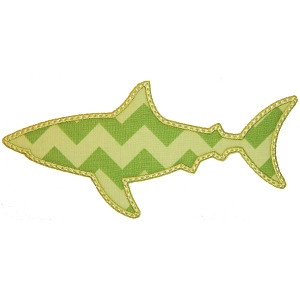 Shark Silhouette Applique Embroidery Machine Design