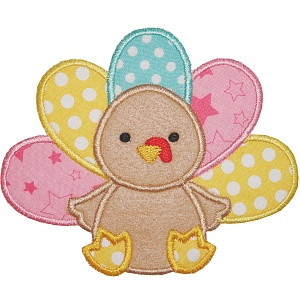 Cute Turkey Embroidery Machine Design