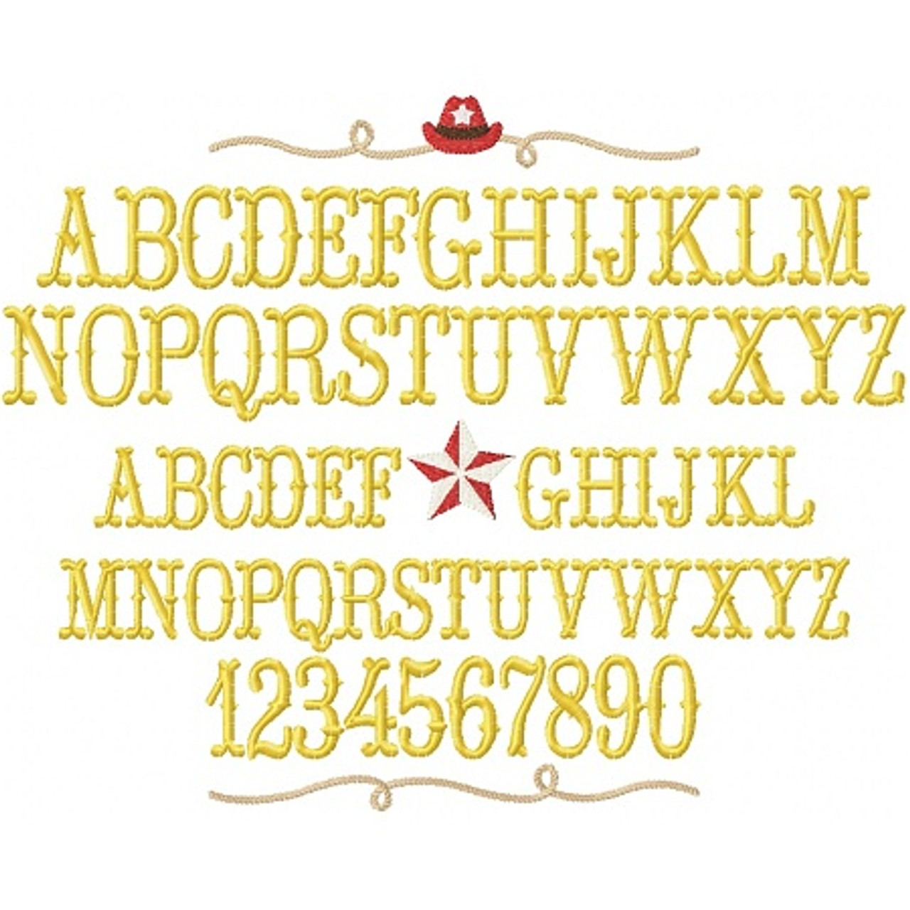 Western Font Set Embroidery Machine Design Western Font Set Embroidery Machine Design