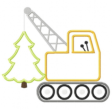 Christmas Tree Crane Embroidery Machine Design