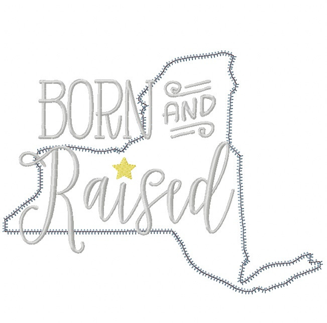 New York Born and Raised Satin and Zigzag Stitch Applique Embroidery ...