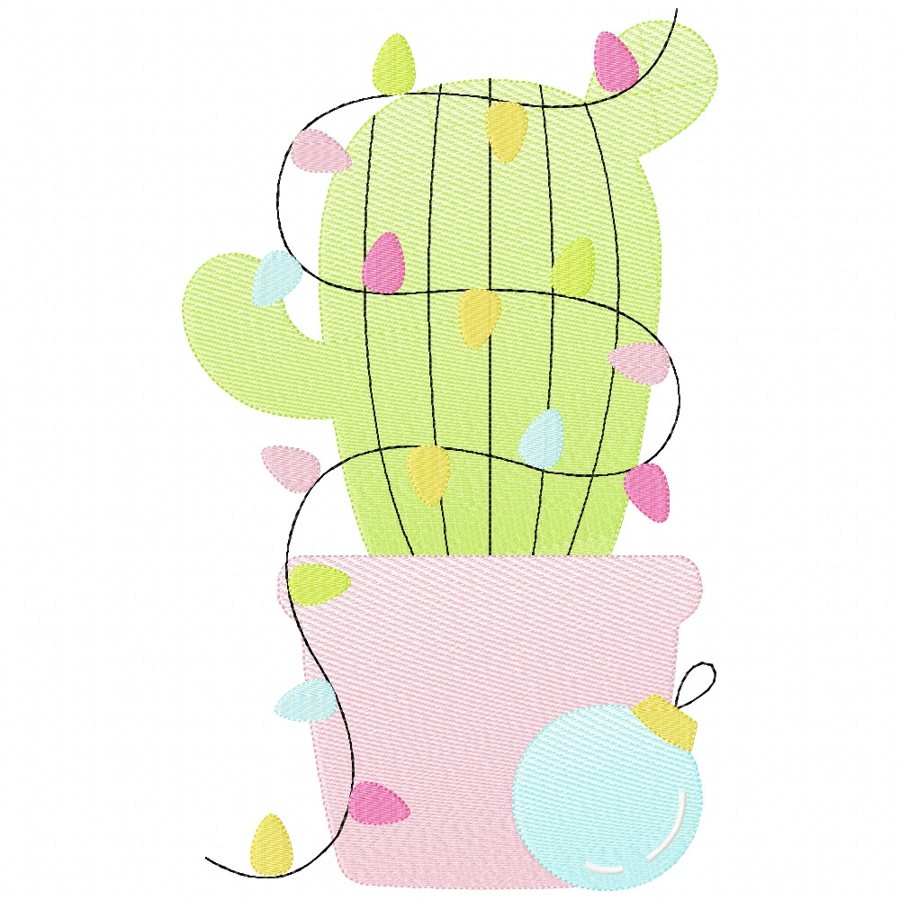 Cactus Applique Embroidery Machine Design