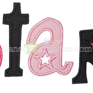 Star Studded Alphabet Embroidery Machine Design