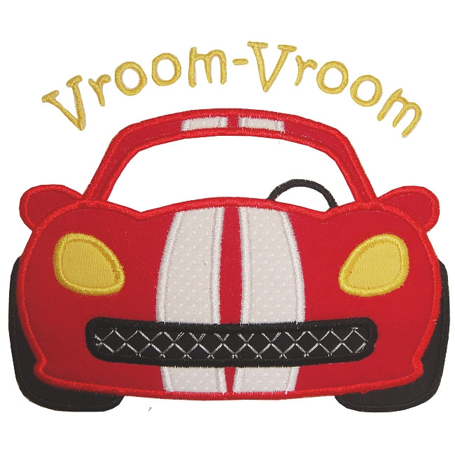 Race Car Applique Embroidery Machine Design