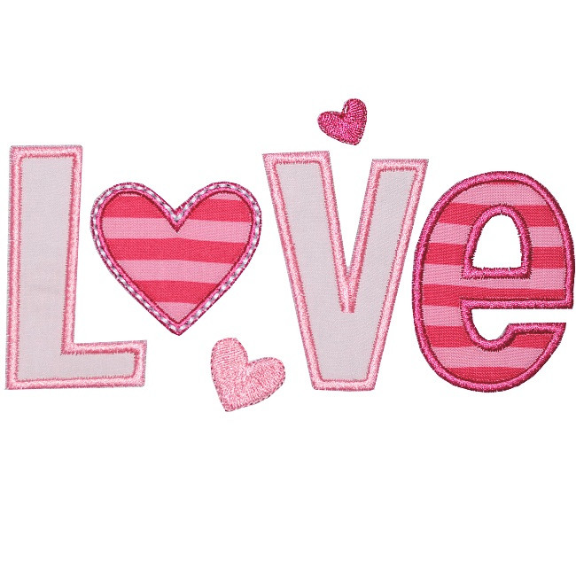 Heart Love Applique Embroidery Machine Design