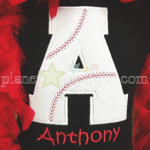 Baseball Alpha Embroidery Machine Design