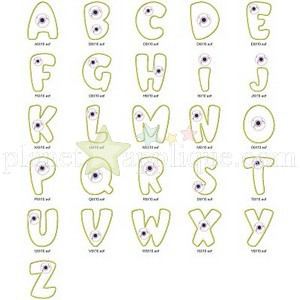 Eyeball Alpha Embroidery Machine Design