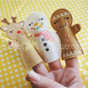 Christmas Finger Puppets Embroidery Machine Design