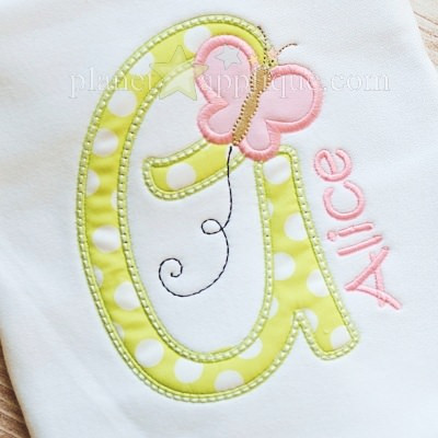 Butterfly Alpha Embroidery Machine Design