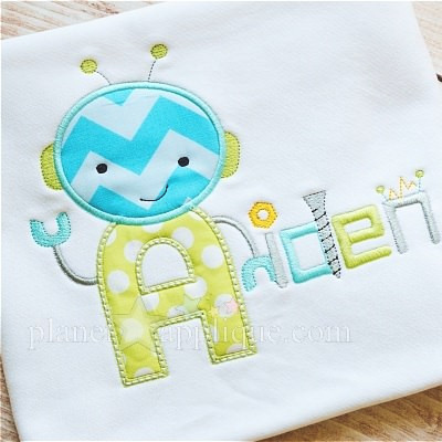 Alphabot Embroidery Machine Design