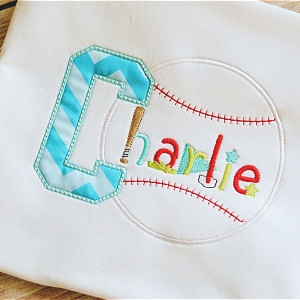 Baseball 2 Alpha Embroidery Machine Design