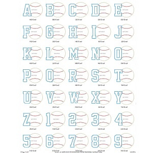 Baseball 2 Alpha Embroidery Machine Design