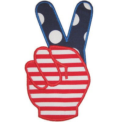 Flag Fingers Applique Embroidery Machine Design