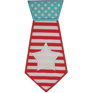 Flag Tie Applique Embroidery Machine Design