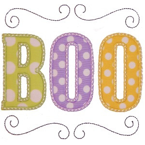 Boo Applique Embroidery Machine Design