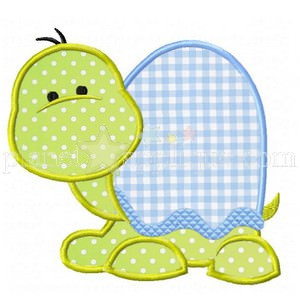 Sweet Turtle Applique Embroidery Machine Design