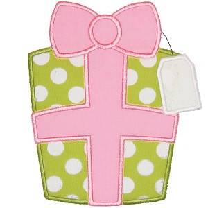 Gift Applique Embroidery Machine Design