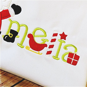 Dear Santa Font Embroidery Machine Design