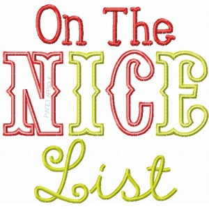 Nice List Applique Embroidery Machine Design