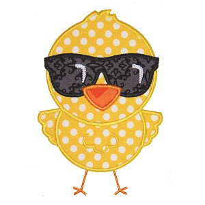 Cool Chick Applique Embroidery Machine Design