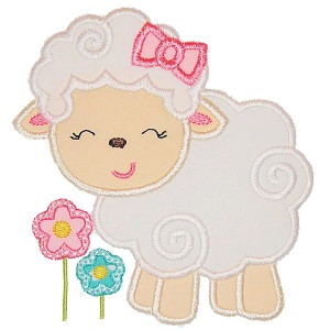 Craft Supplies & Tools Spring Applique Little Lamb Embroidery File Lamb ...