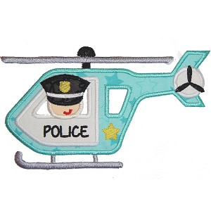 Police Chopper Applique Embroidery Machine Design
