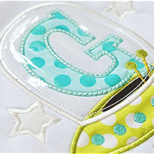 Space Ship Alphabet Embroidery Machine Design