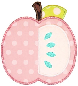 Half Apple Applique Embroidery Machine Design