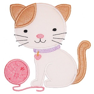 Kitty and Yarn Embroidery Machine Design